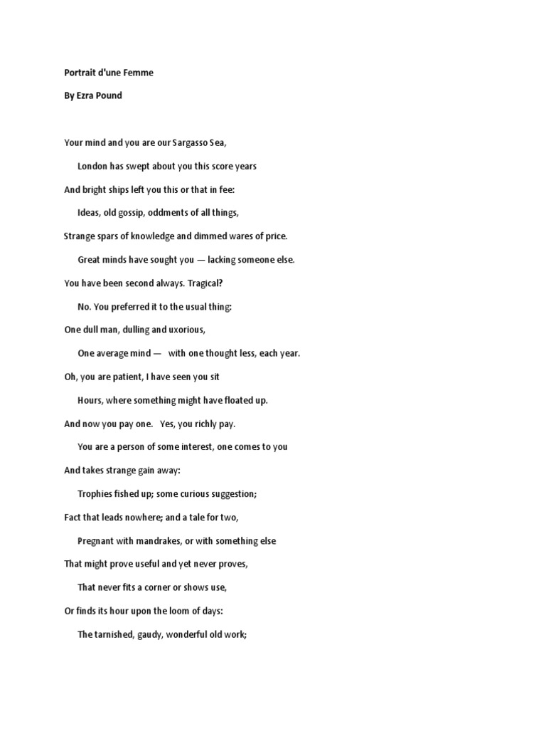 Ezra Pound Poems | PDF | Poetry