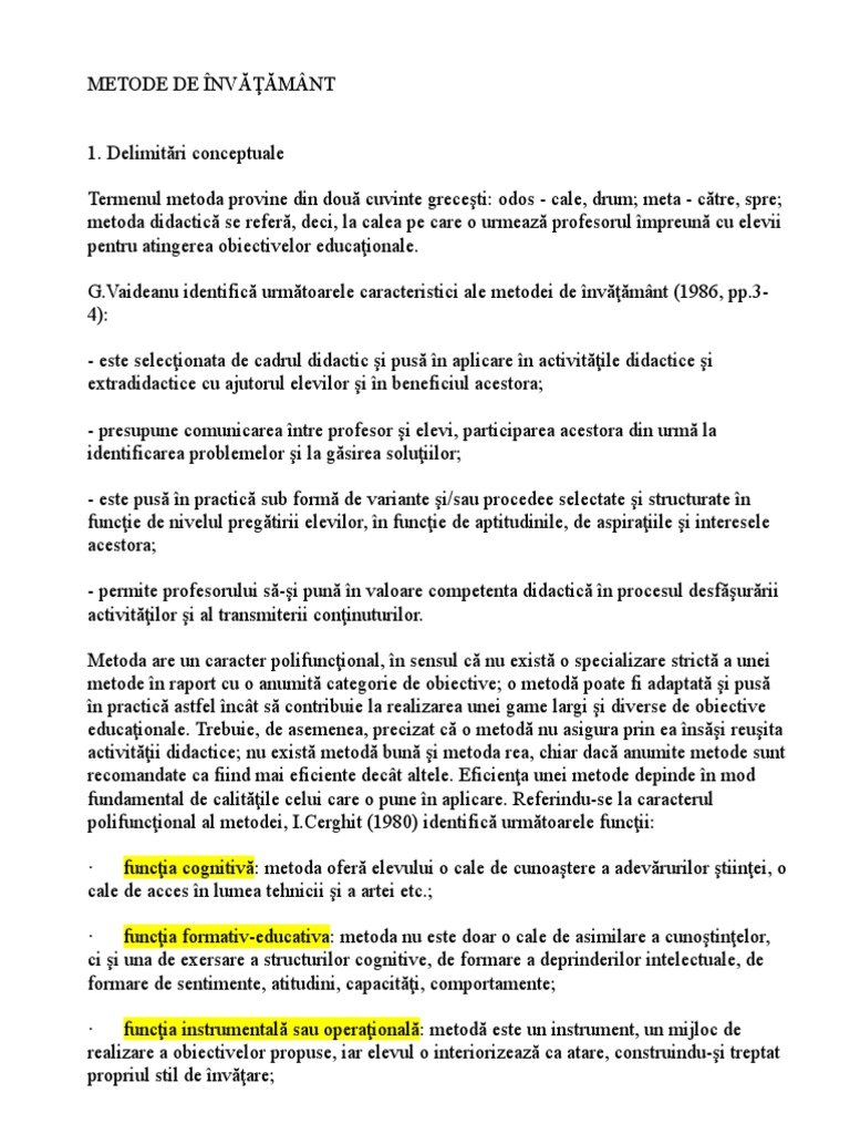 Metode de Invatamant - SUPER | PDF