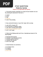 100 Endocrine System Objectives MCQ With Answers | PDF | Adrenal Gland ...