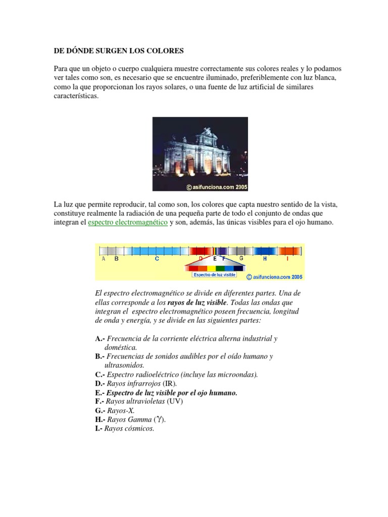 El Origen de los Colores | PDF | Color | Ligero