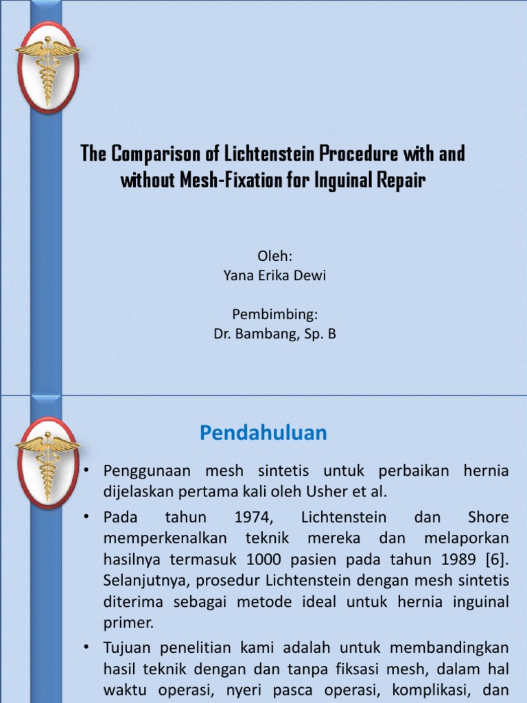 The Comparison of Lichtenstein Procedure With and Without | PDF