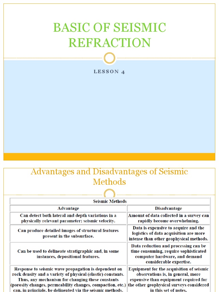 Basic of Seismic Refraction | PDF | Reflection Seismology | Reflection (Physics)