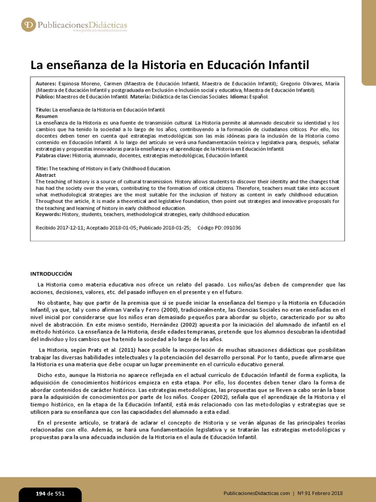 Enseñanza De La Historia Pdf Plan De Estudios Hora
