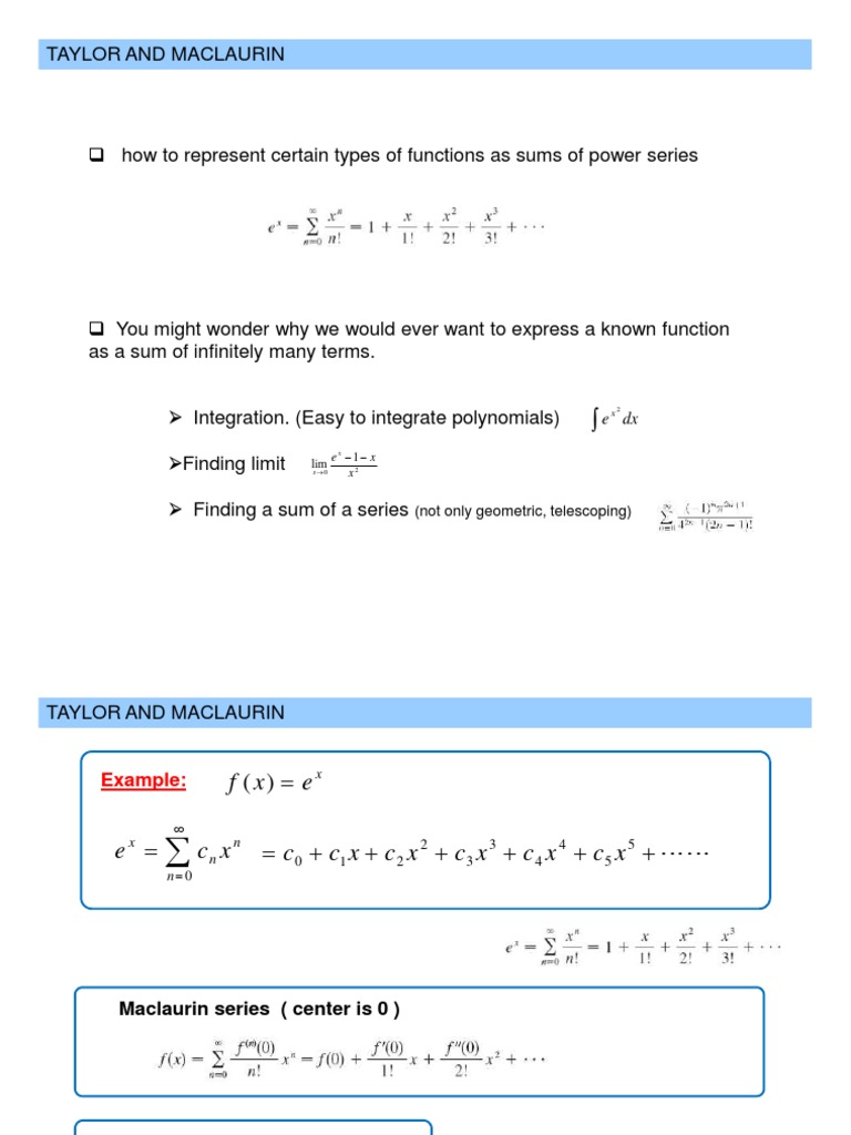 Taylor and Maclaurin Series | PDF | Abstract Algebra | Teaching Mathematics