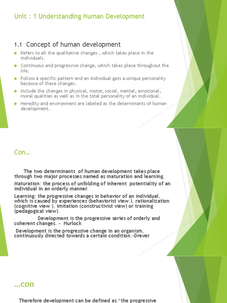 Unit 1 Understanding Human Development | PDF | Id | Developmental ...