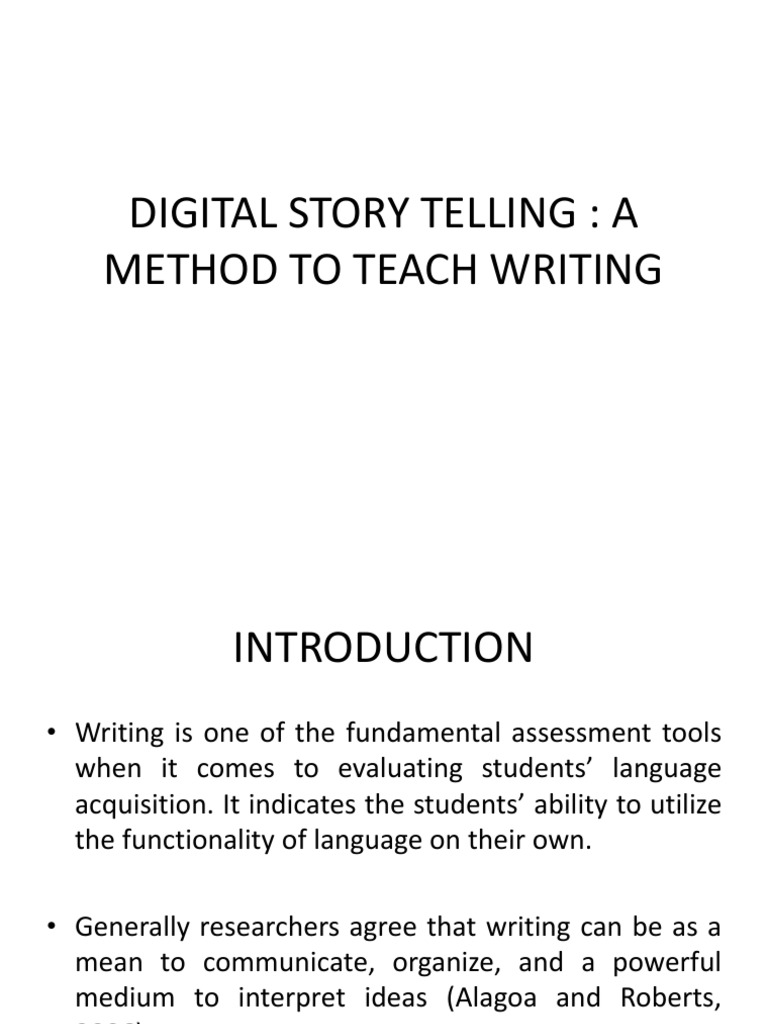 Enhancing Writing via Digital Storytelling | PDF | Storytelling ...