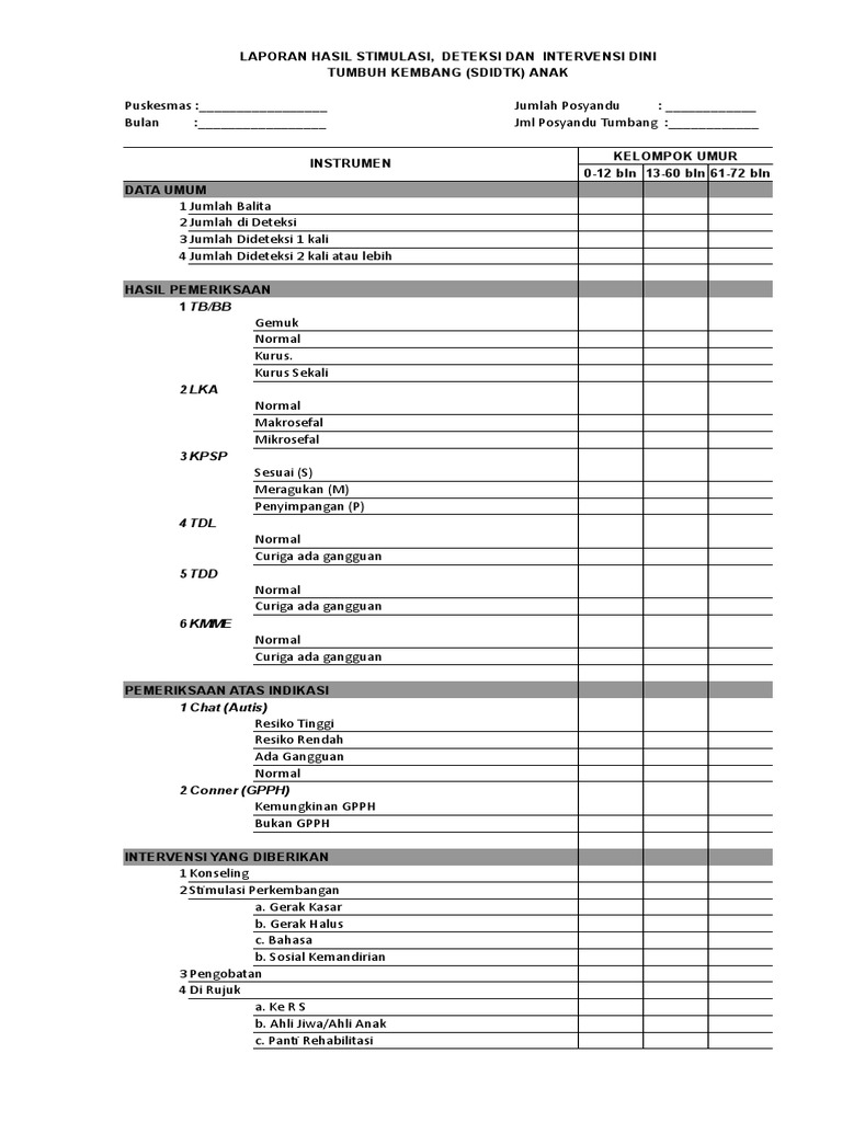 Format Lap SDIDTK | PDF
