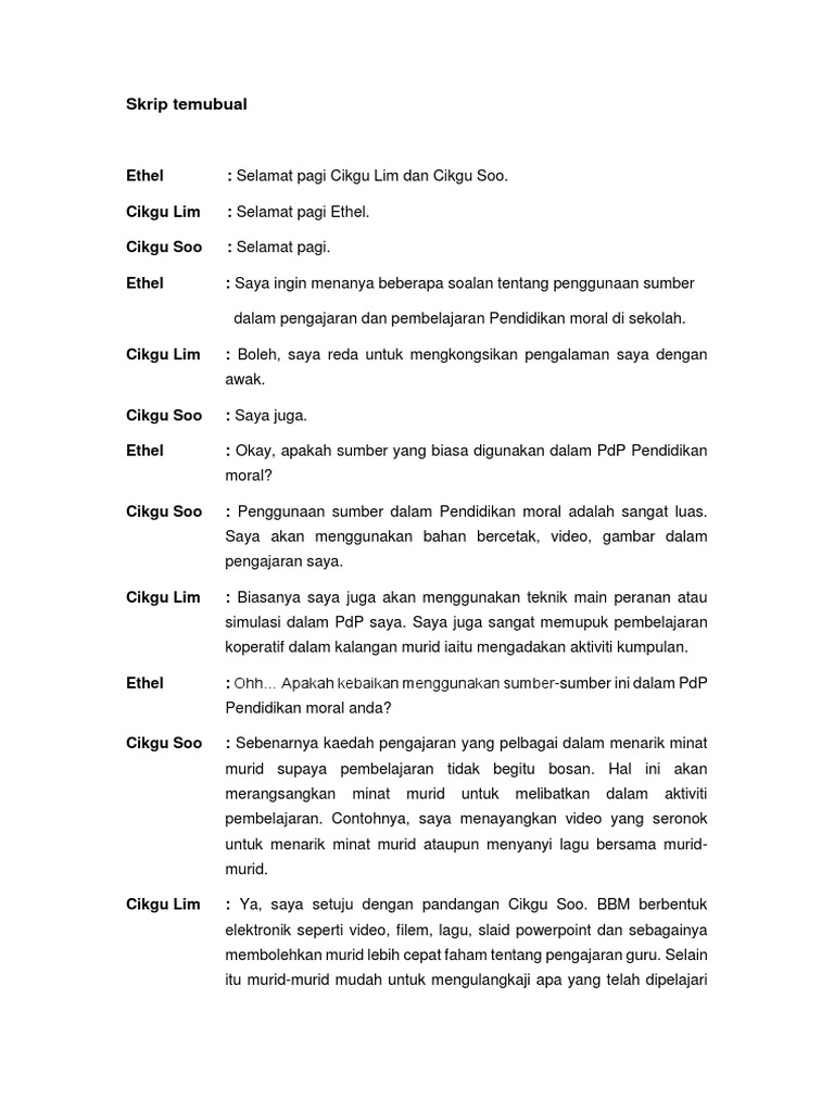 Skrip Temubual | PDF