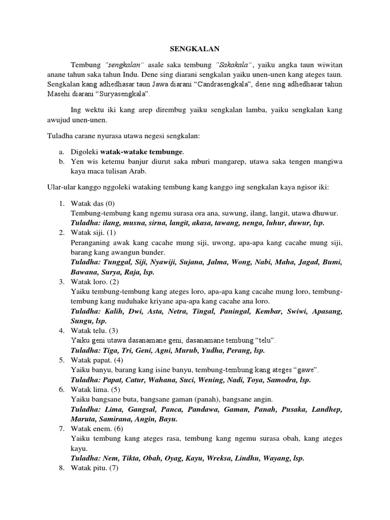 Materi Sengkalan | PDF