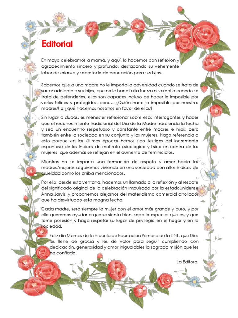Editorial DIA DE LA MADRE