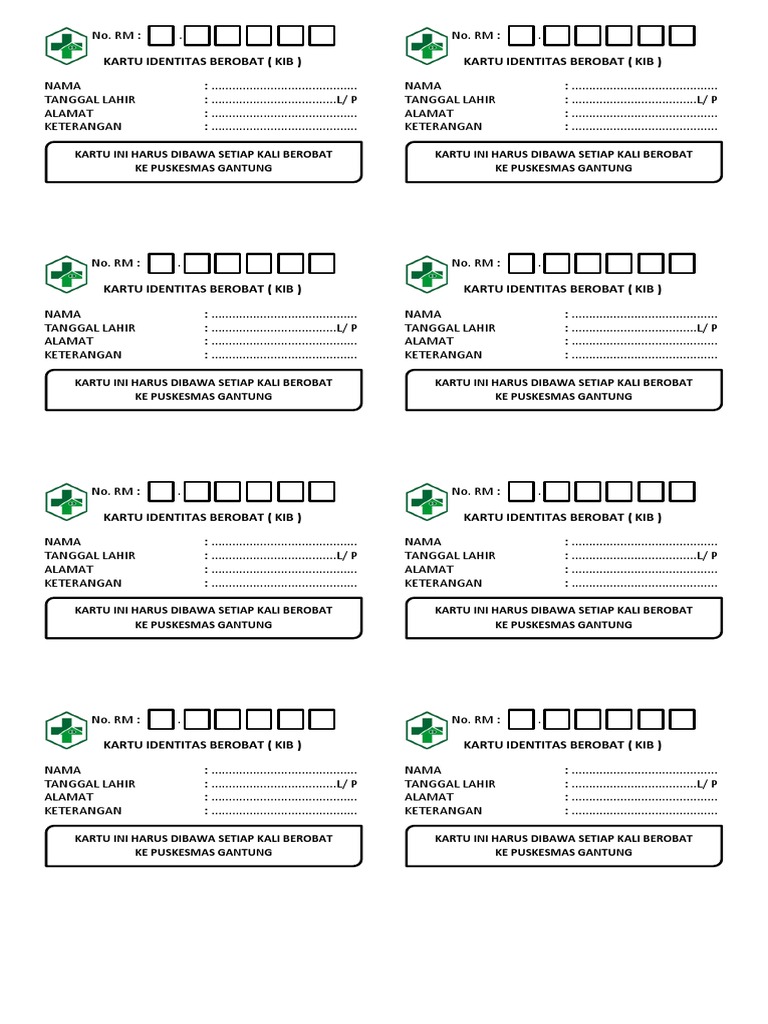 Kartu Identitas Pasien | PDF