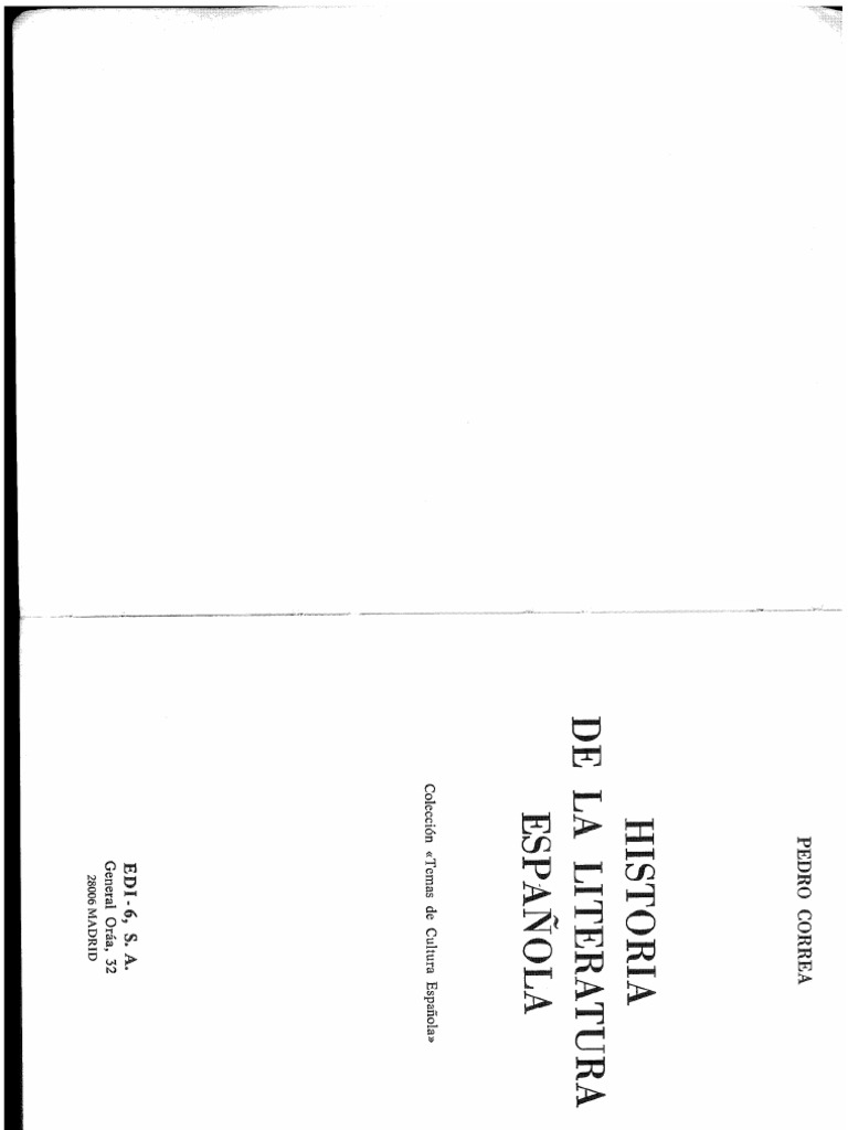 Pedro Correa - Historia de La Literatura Española | PDF
