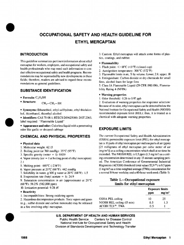 Ethyl Mercaptan PDF | PDF
