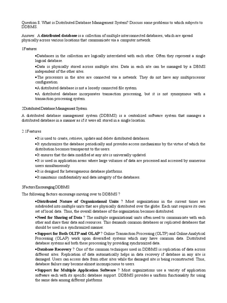 Answer Question 8 Assignment Aa | PDF | Replication (Computing) | Databases