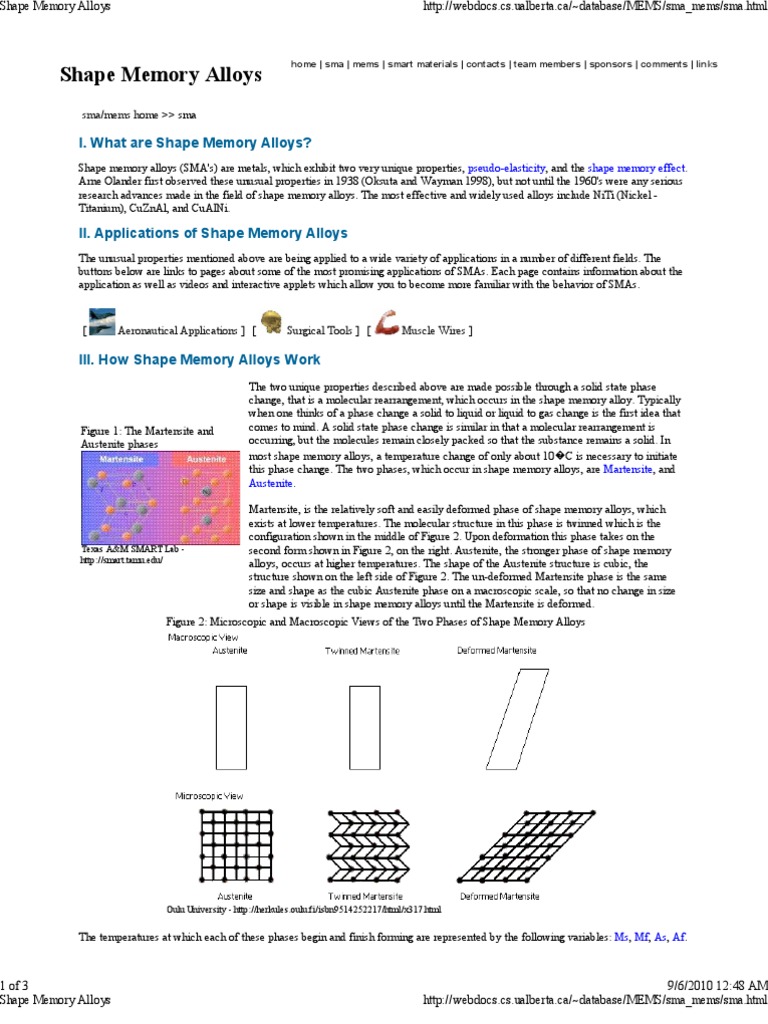 Shape Memory Alloys 2 | PDF | Shape Memory Alloy | Materials