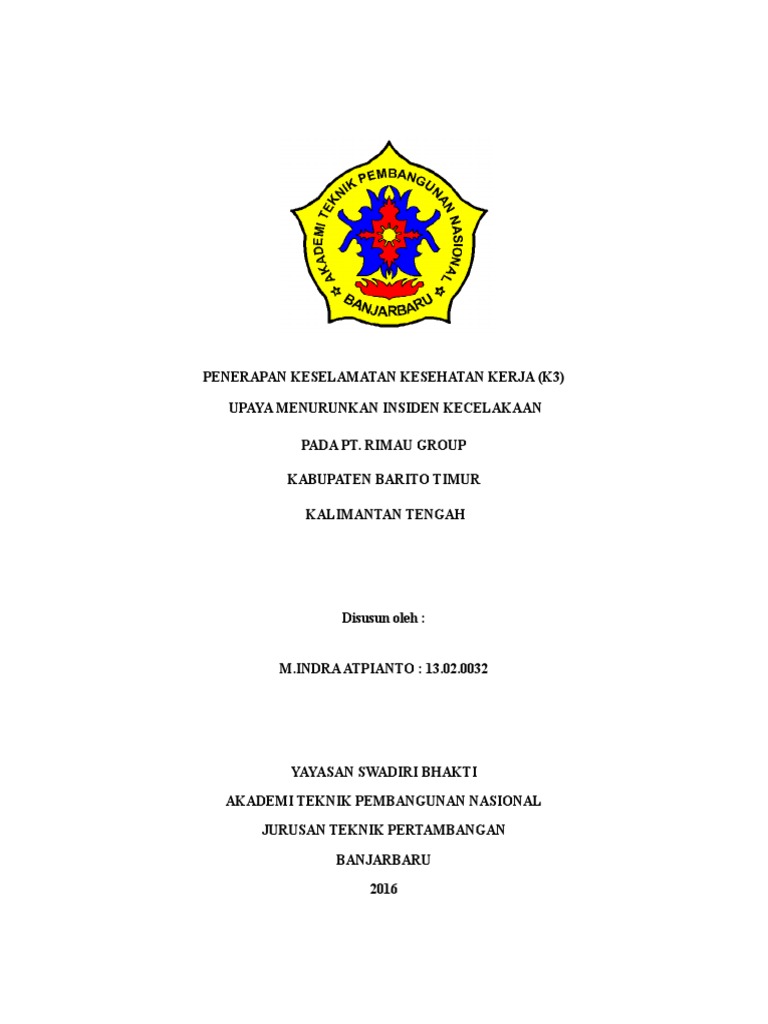 Proposal - K3 - M.indra Atpianto. PT. Rimau Group | PDF