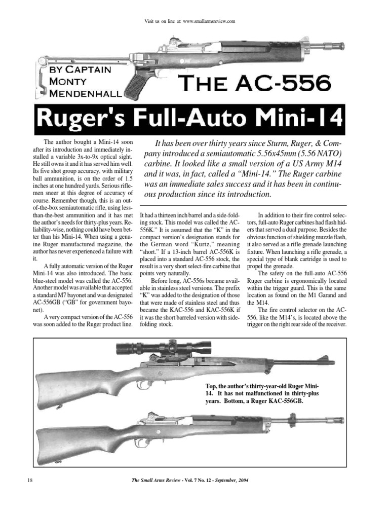 Mini-14 - AC556 | PDF | Magazine (Firearms) | Military Technology