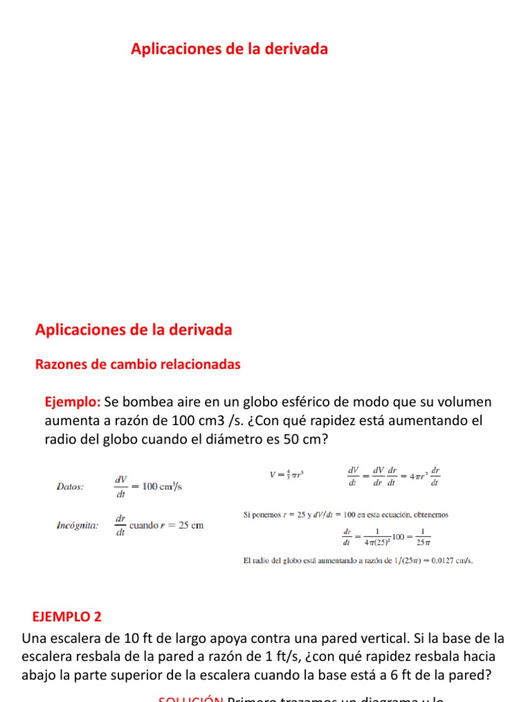 Aplicacion de La Derivada Magnitudes Correlacionadas | Descargar gratis PDF | Derivado | Ecuaciones