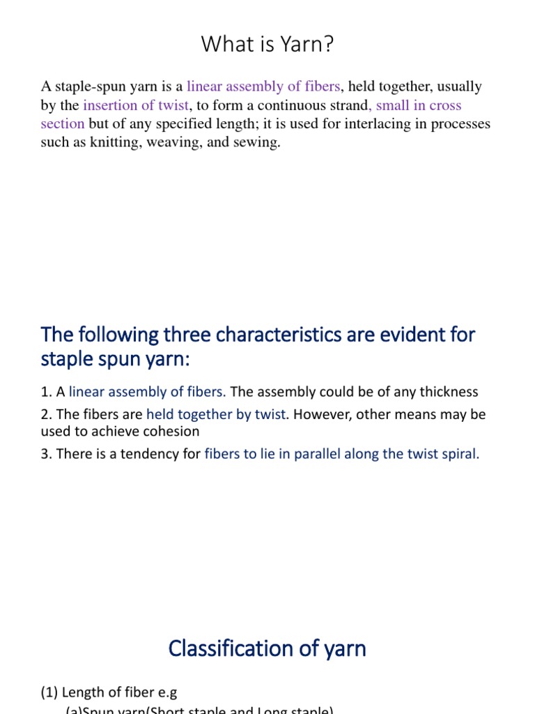 What Is Yarn-1 | PDF | Yarn | Spinning (Textiles)