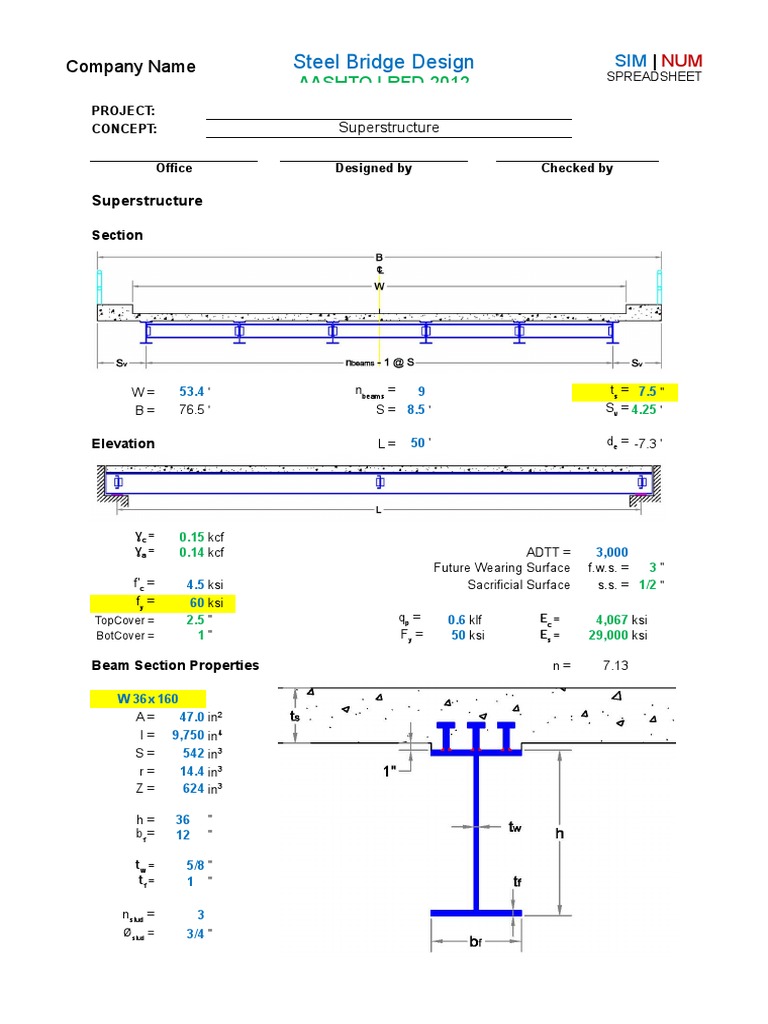 Steel Bridge Design AASHTO-USC v0.01 | PDF