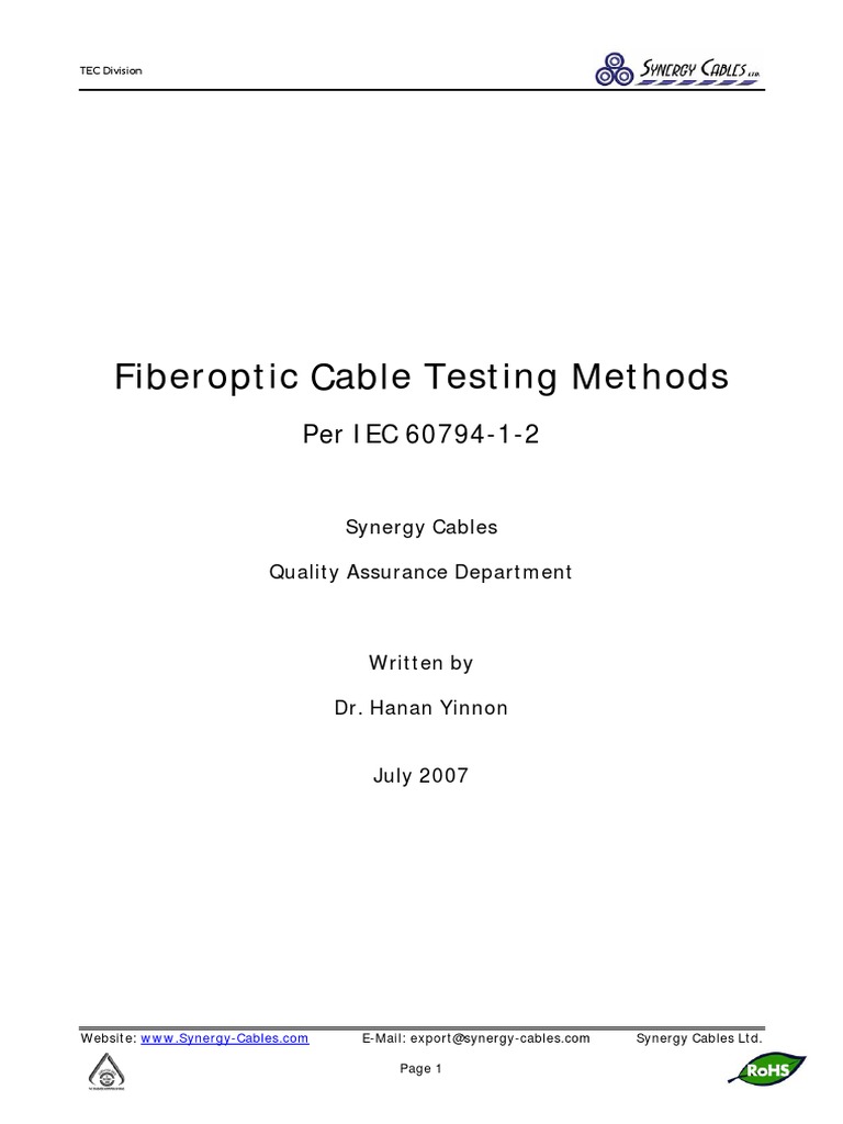 Fiber Optic Cable Testing Methods | PDF | Optical Fiber | Ultimate ...
