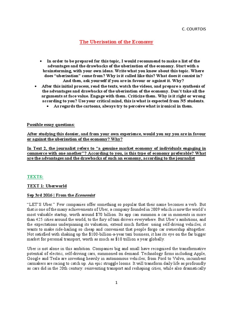 Understanding the Uberisation of Economy | PDF | Autonomous Car | Uber ...