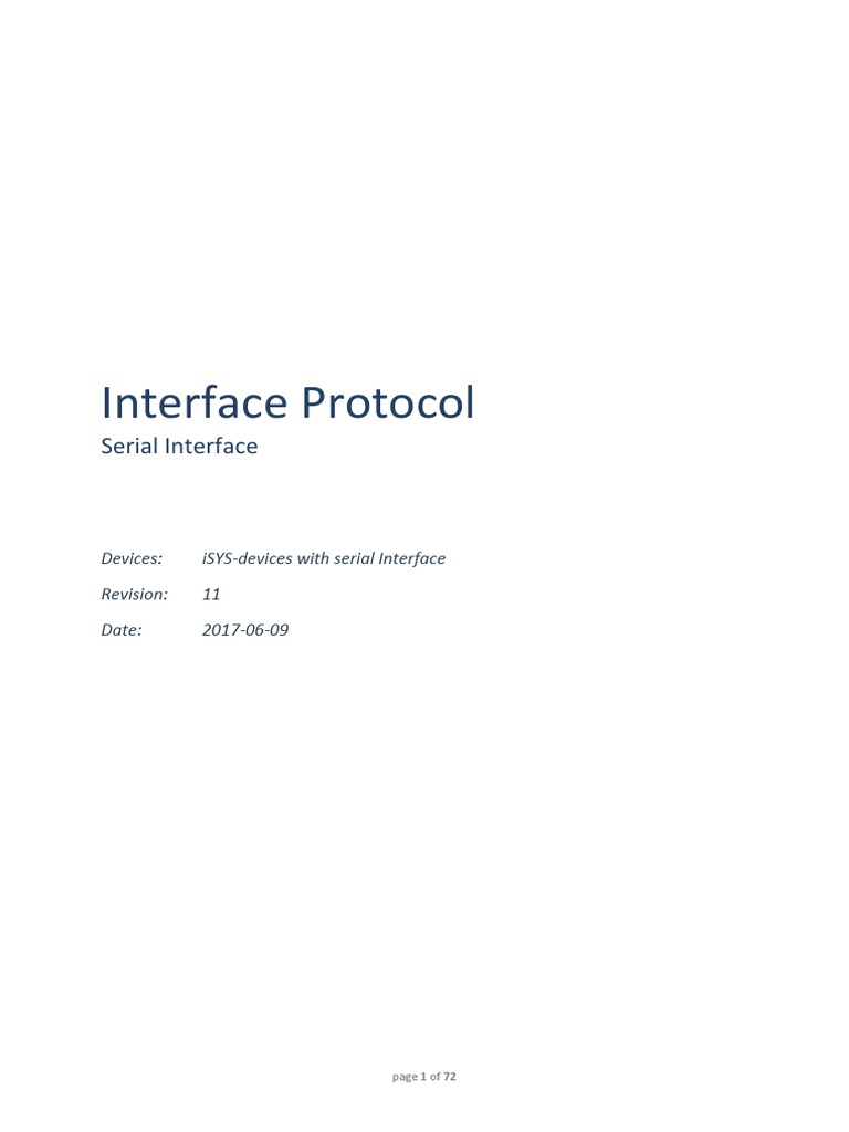 ISYS Serial Interface Protocol Rev11 | PDF | Ip Address | Subroutine