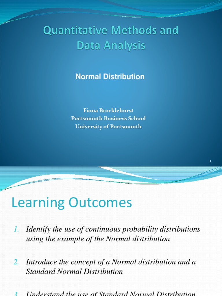 The Normal Distribution - Lecture Slides | PDF | Probability ...