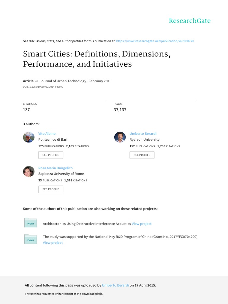 Smart Cities Document | PDF | City | Sustainability