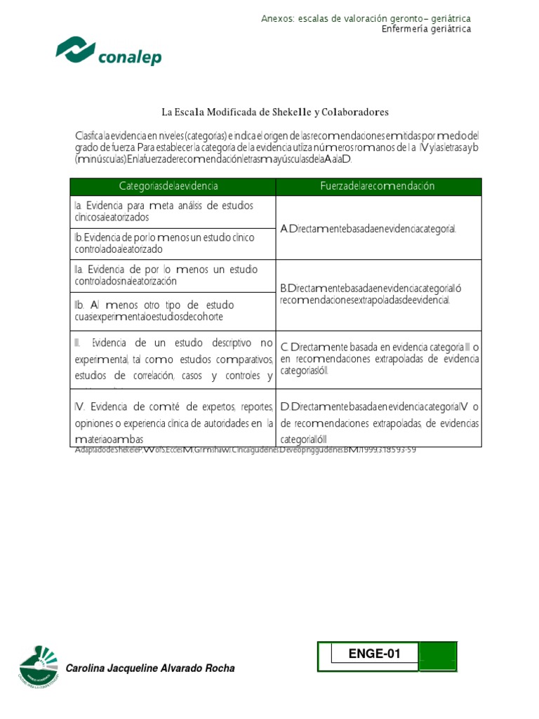 Escala Modificada de Shekelle en Geriatría | PDF | Benzodiazepinas | Drogas