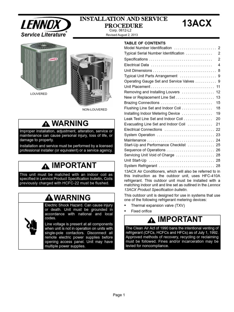 Service Manual Lennox | PDF | Air Conditioning | Valve