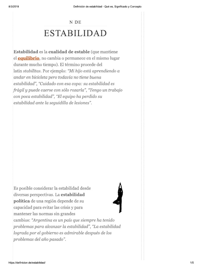 Definición de Estabilidad - Qué Es, Significado y Concepto | PDF