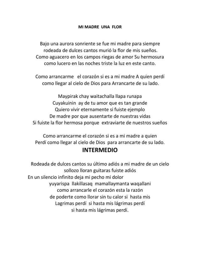 Mi Madre Una Flor | Naturaleza