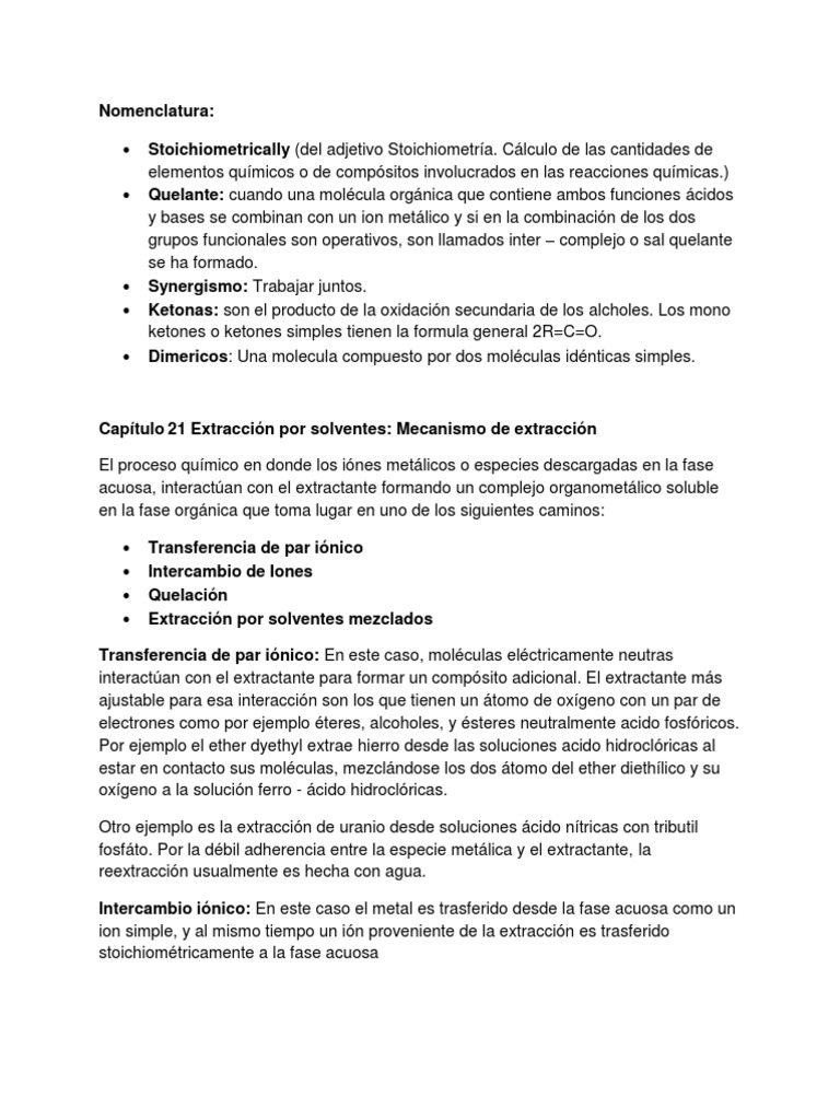 Extractos Libro Fathi Habashi | PDF | Solvente | Quelación