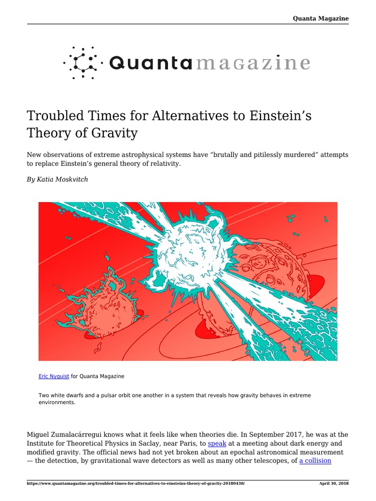 Troubled Times for Einstein's Gravity Theory | PDF | Gravity | General Relativity