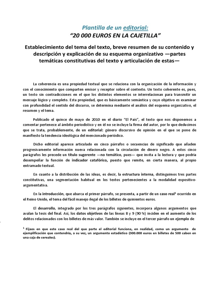 Texto Plantilla Editorial | PDF | Euro | Publicación