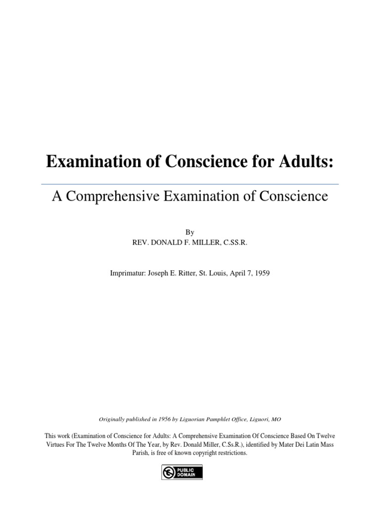 Examination of Conscience For Adults | PDF | Grace In Christianity | Sin