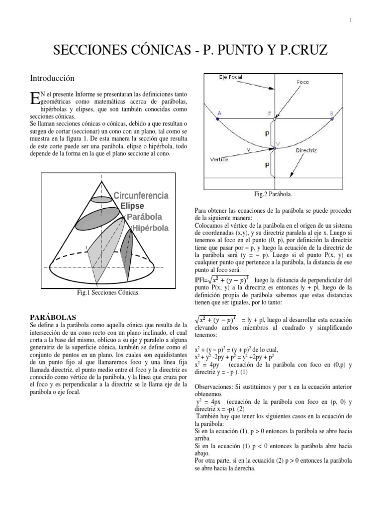 Hojas De Trabajo De Secciones Cónicas Con Respuestas Problemas Y