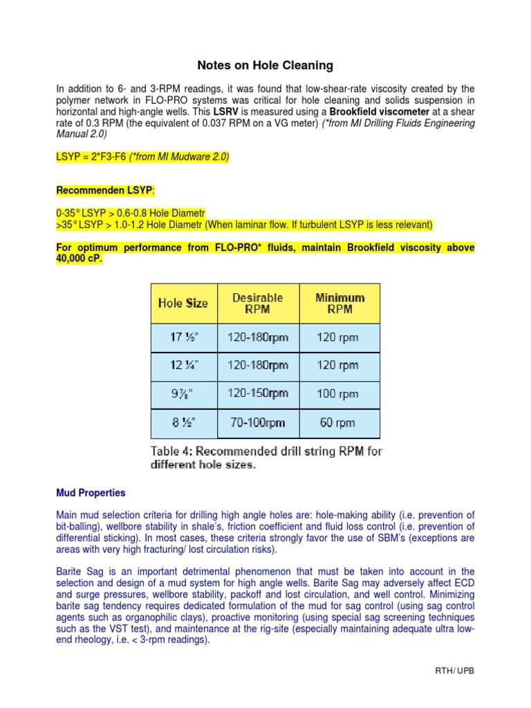 Hole Cleaning Notes | PDF | Civil Engineering | Soft Matter