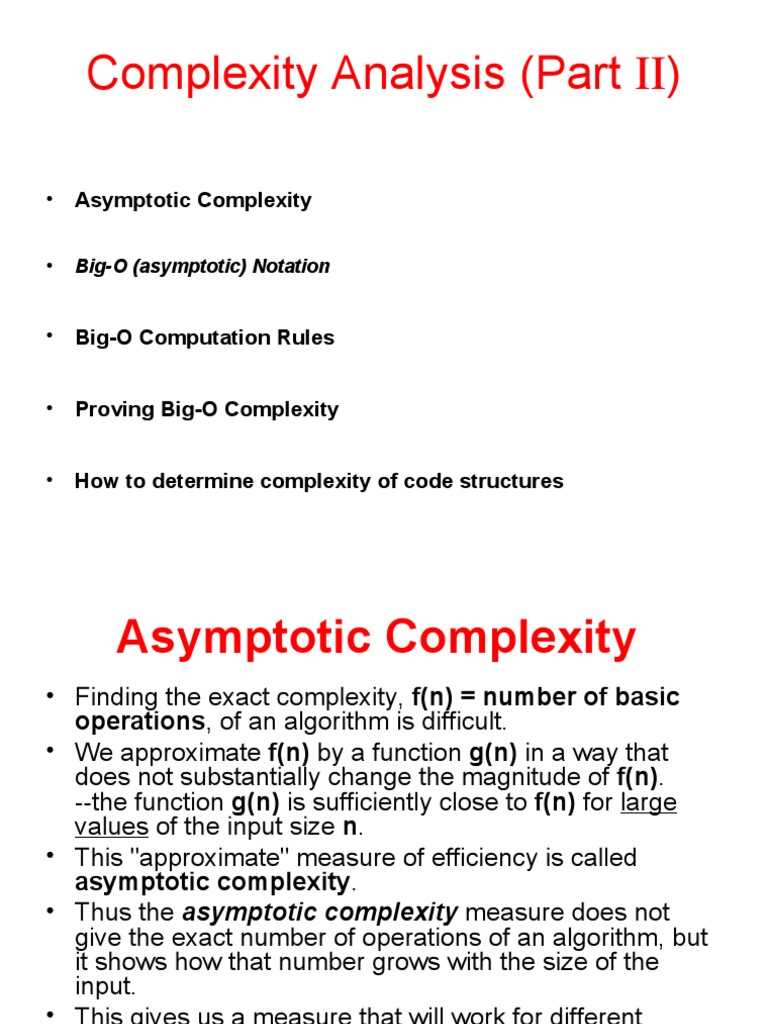 Complexity Analysis (Part II) | PDF | Time Complexity | Algorithms
