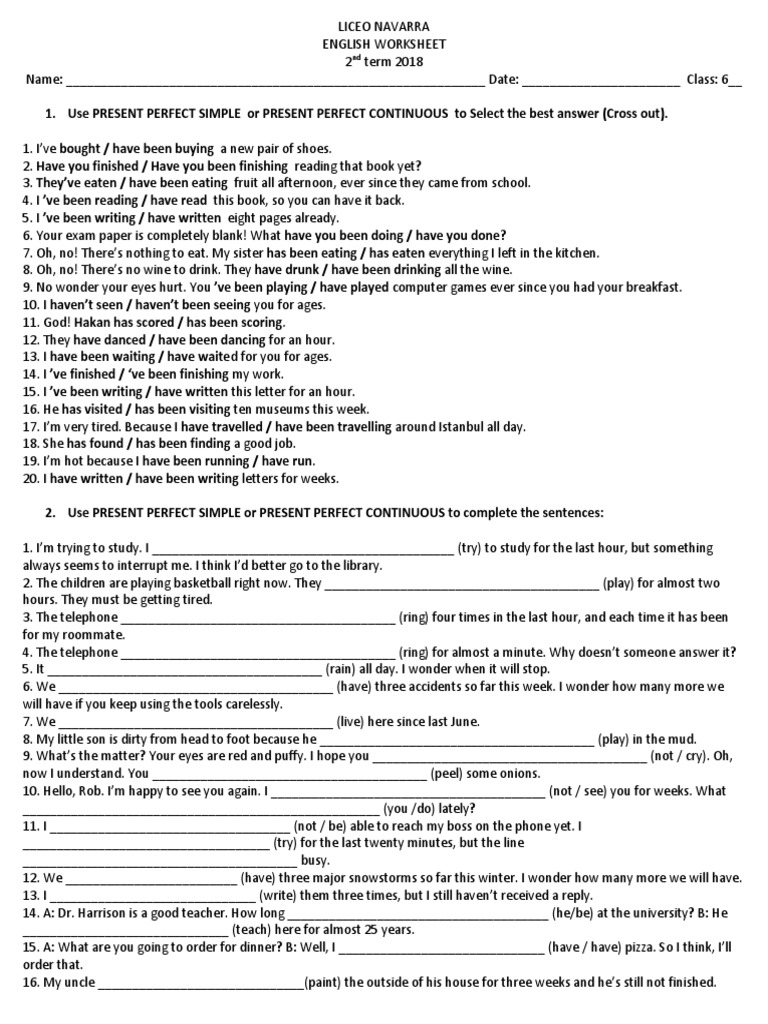 Worksheet PPC Vs PPS 6TH 2nd Term | PDF