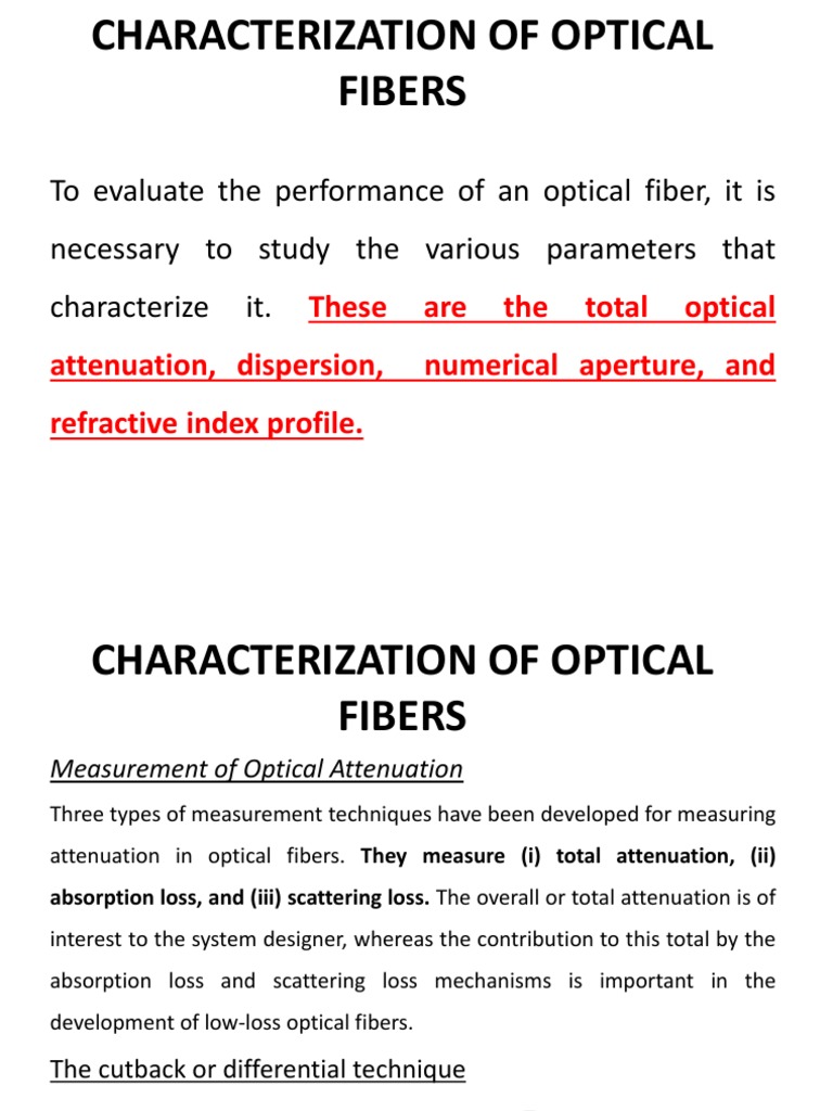Characterization of Optical Fibers | PDF | Optical Fiber | Laser