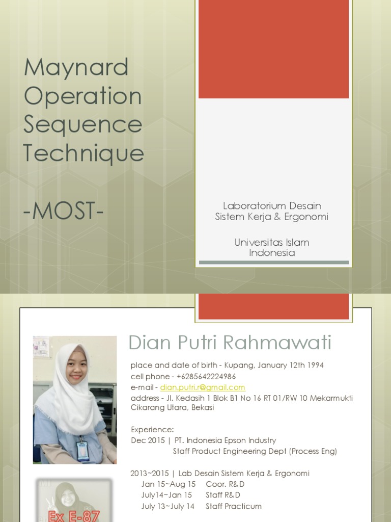 Maynard Operation Sequence Technique - MOST-: Laboratorium Desain ...