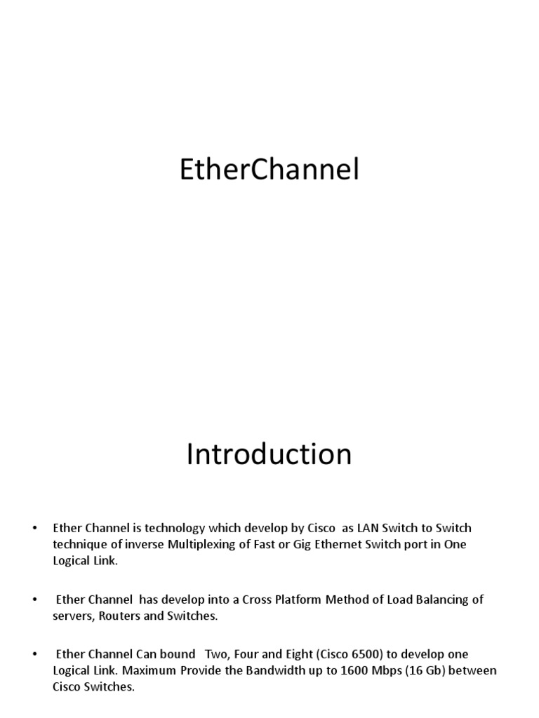 Ether Channel | PDF | Network Switch | Networks