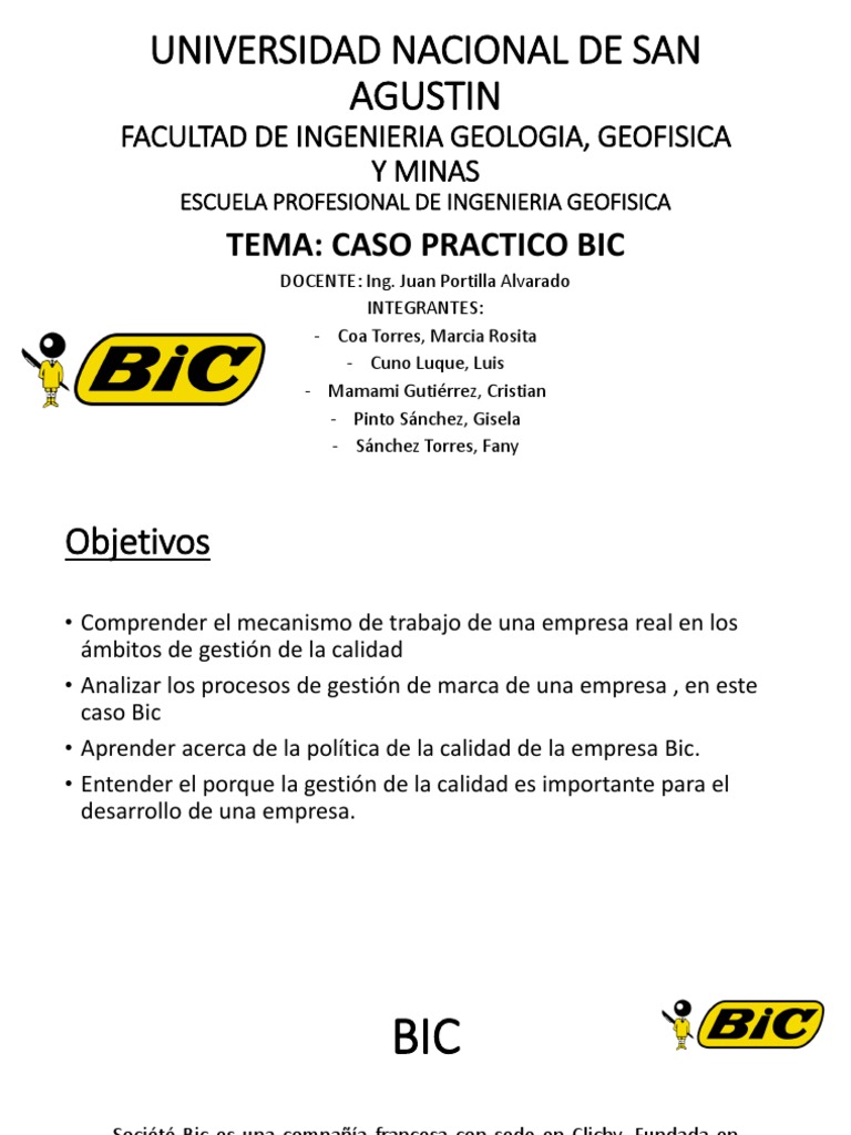 Caso Practico BIC | PDF | Marca | Calidad (comercial)