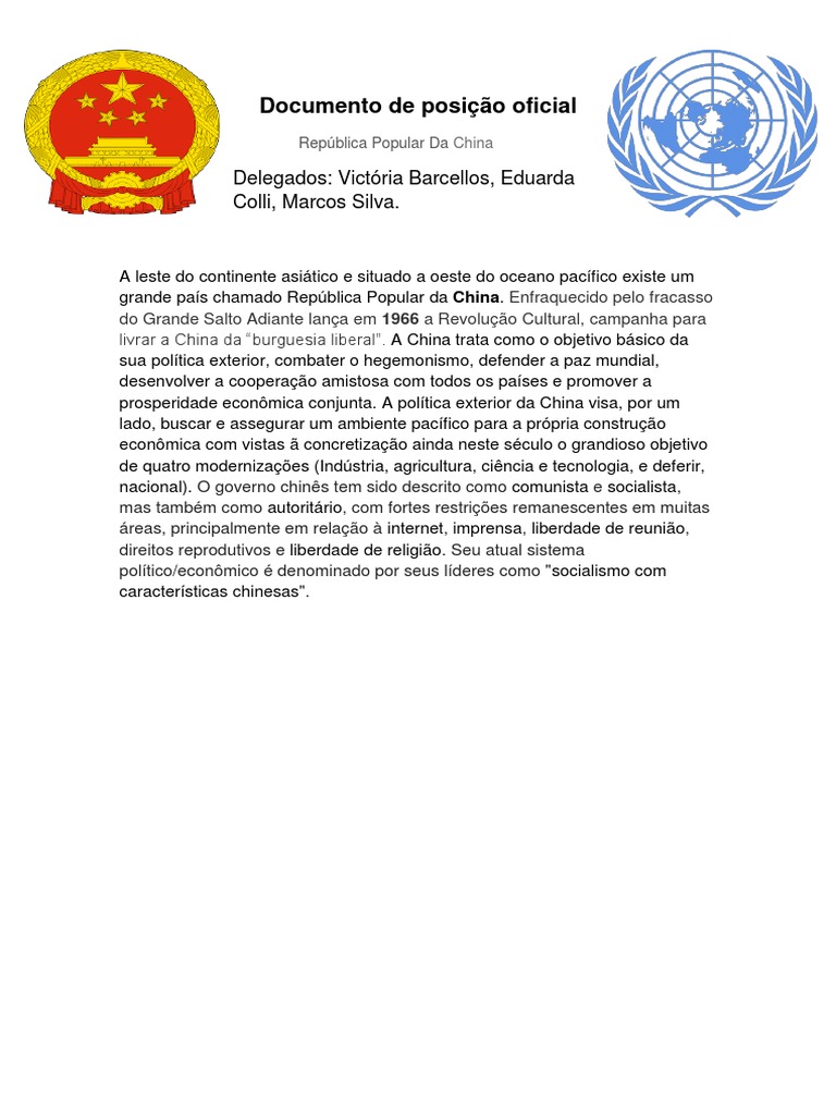 Documento de Posição Oficial | PDF