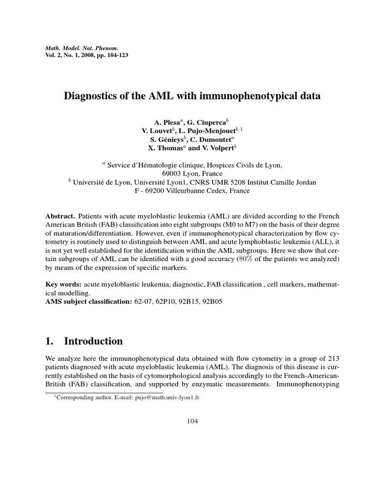 Aml PDF | PDF | Cluster Analysis | Haematopoiesis