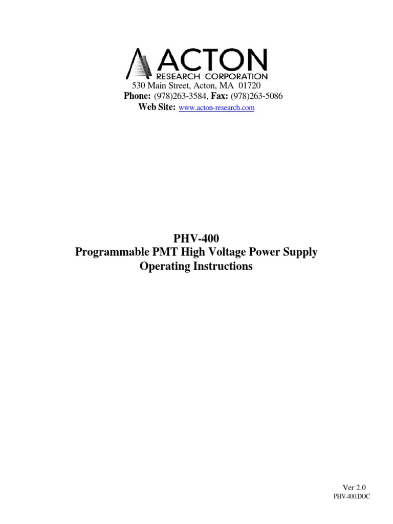 PMT Power Supply Guide | PDF | Power Supply | Power (Physics)
