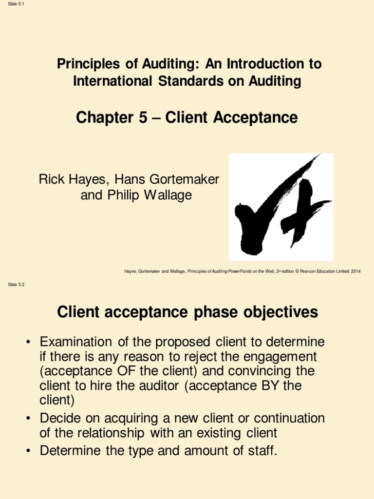 Client Acceptance: Principles of Auditing: An Introduction To ...