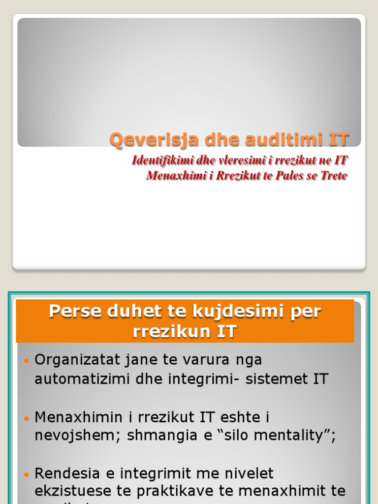 3-PPT - Identifikimi Dhe Vleresimi I Riskut | PDF